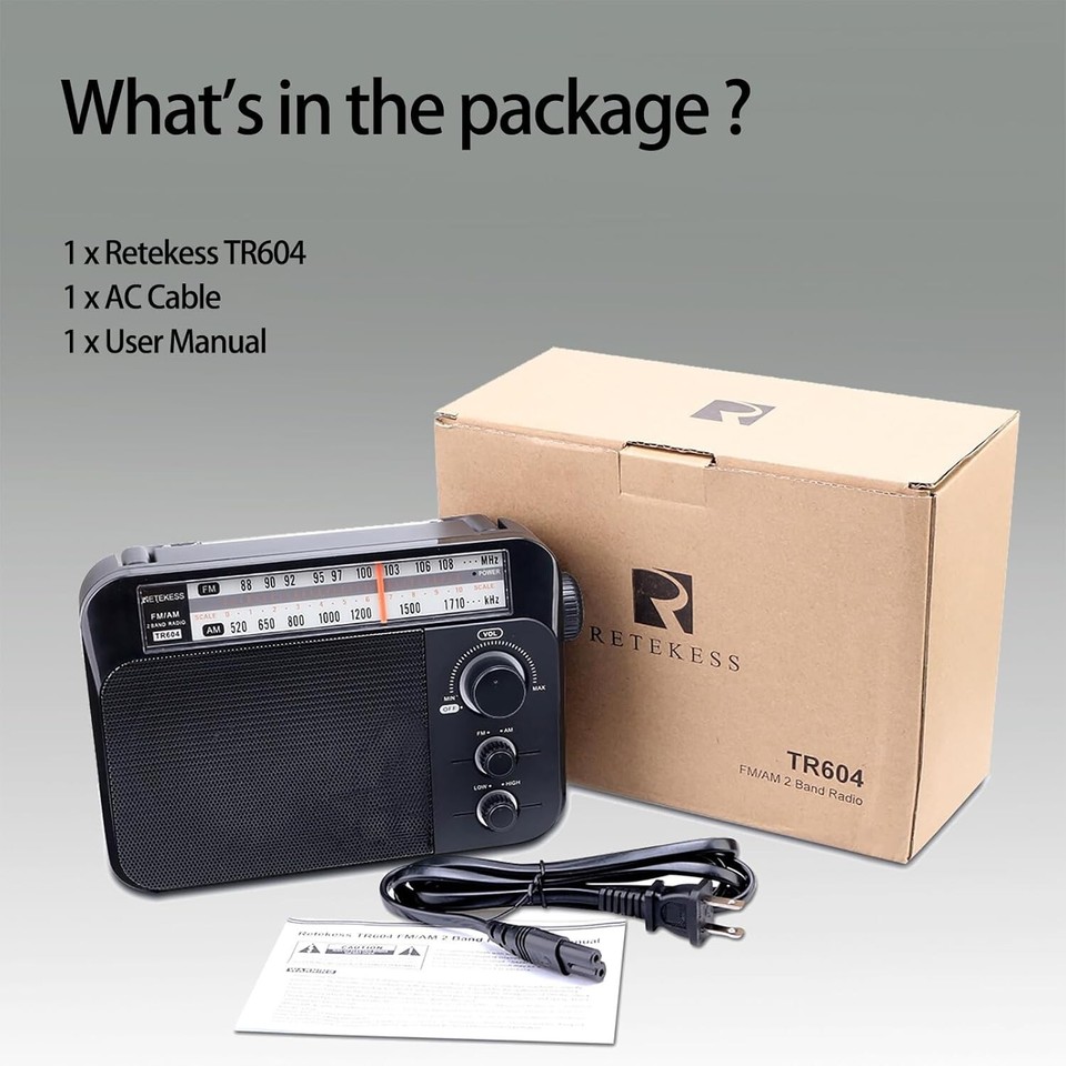 AM FM Radio Portable Radio Large Dial High Low Tone Mode Big Speaker | eBay