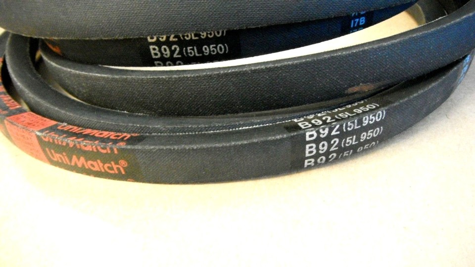 QTY 2. JASON B95 (5L980) V-BELT 98" Outside Length, 21/32" Top Width ...