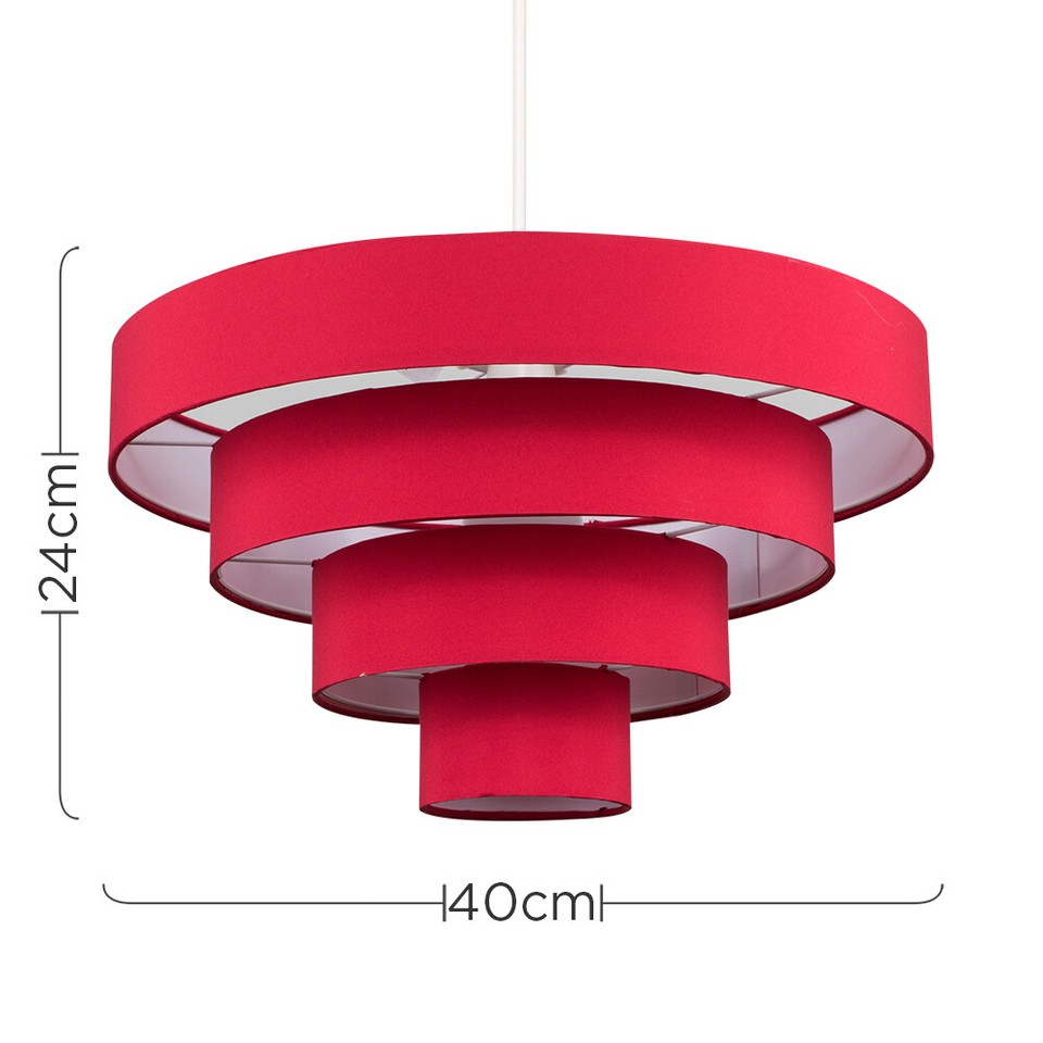 Modern 4 Tier Ceiling Light Shade Easy Fit Fabric Lampshade Pendant LED ...