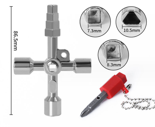 4 In 1 Universal Cross Key Wrench For Elevator Electric Control Cabinet ...