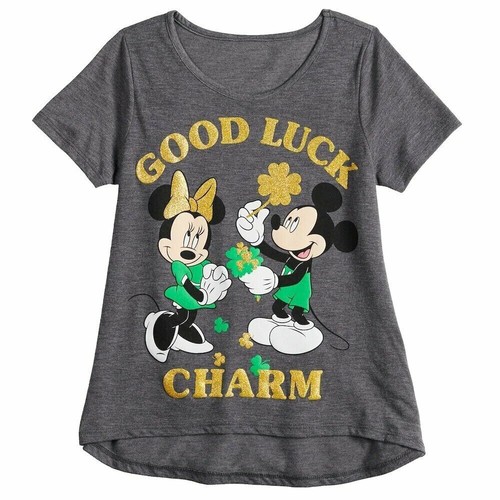 Disney Minnie & Micky Girls Good Luck Charm Graphic Tee Size X-Large ...