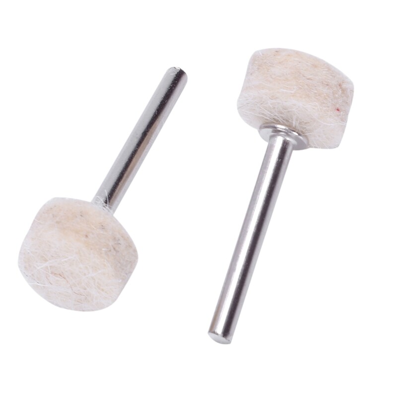 100pcs Wool Felt Polishing Buffing Round Wheel Tool + 2 Shank For ...
