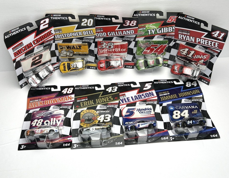 2023 NASCAR Authentics WAVE 5 Diecast Cars FULL SET 1/64 Brand New 9 ...