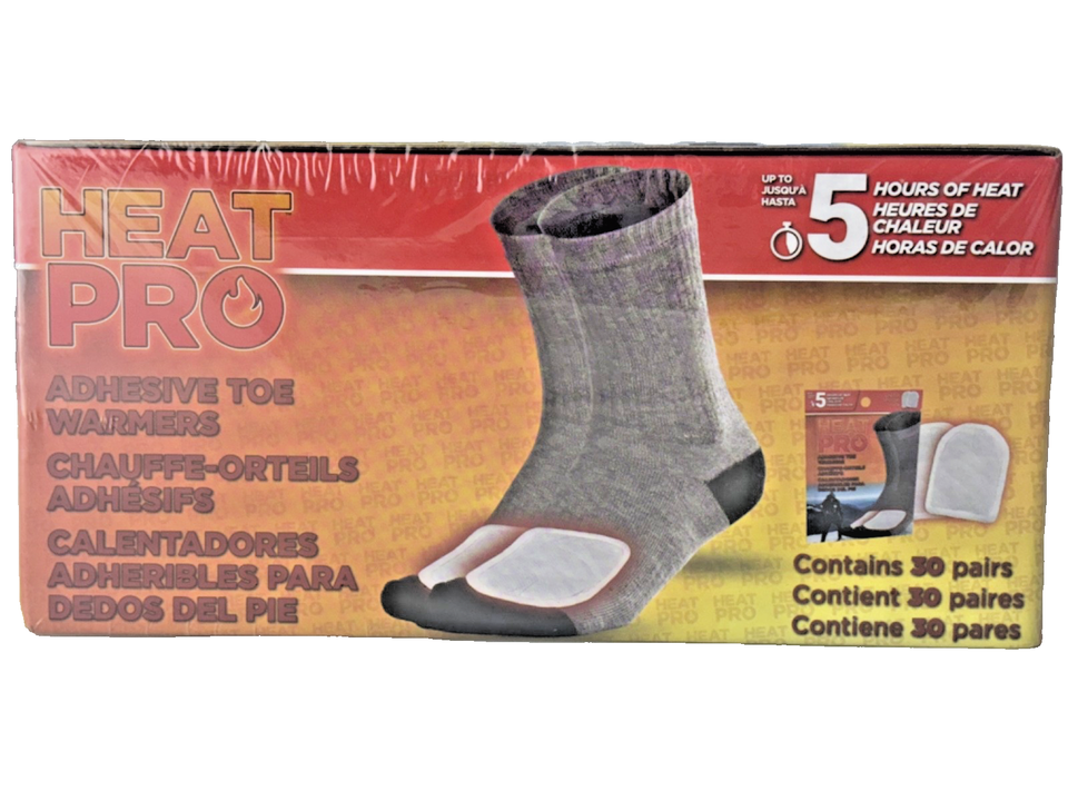 Heat Pro Adhesive Toe Warmers 30 Pairs (60 Ct) Air Activated 5Hr Heat ...