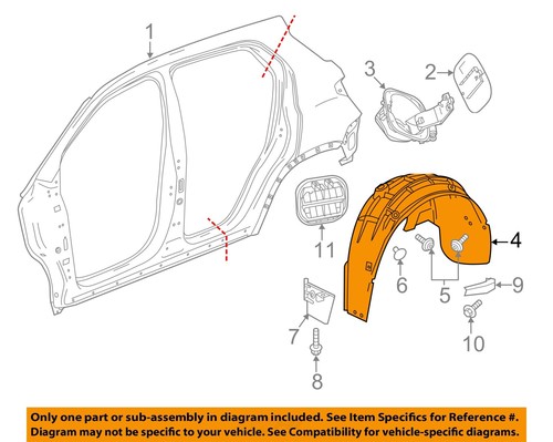 GM OEM 18-24 Equinox Quarter Panel Components-Wheelhouse Liner 23462468 ...