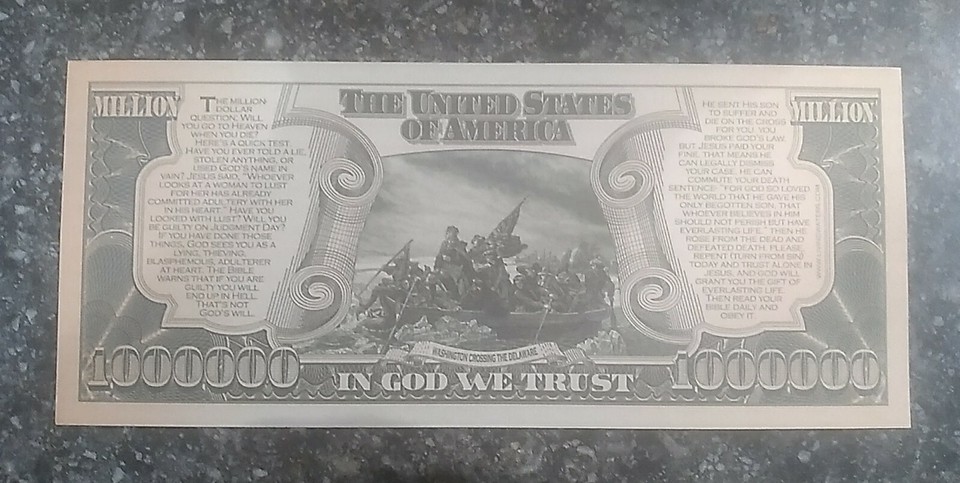 $1,000,000 Rutherford B Hayes One Million Dollar Bill 2008 Novelty Fake ...