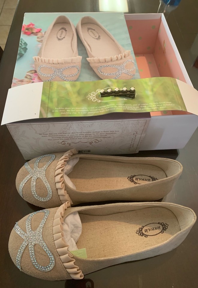 EUC Joyfolie Pippa slip on ballet flats girls shoes in Almond Y4 | eBay