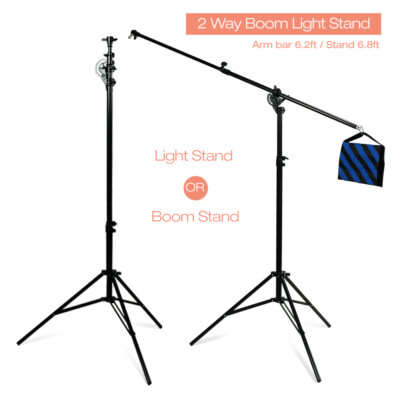 2PACK 2 Way Boom Arm Stand with Carry Bag, Weight Bag and Clip for ...