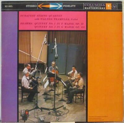 BRAHMS Quintet No. 1 & No. 2 LP Budapest Quartet, Walter Trampler—2 Eye ...