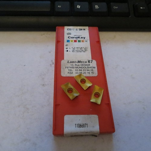 3 Pcs. Sandvik Coromant CoroKey carbide inserts 4030 R390-17 04 08M-PM ...