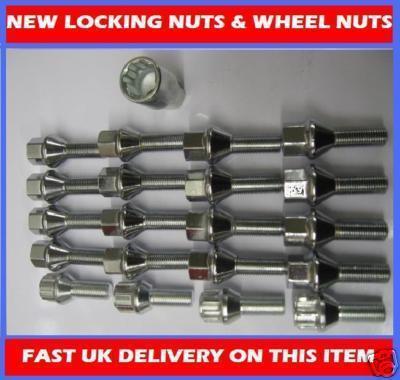 4 Locking Wheel nuts 16 new bolts FOR RENAULT Megane Scenic all wheels ...