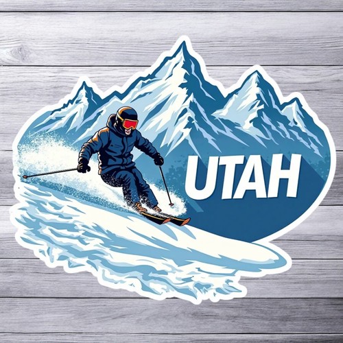 Utah Sticker Vinyl Decal Skiing Mountains Snow Outdoor Adventure | eBay