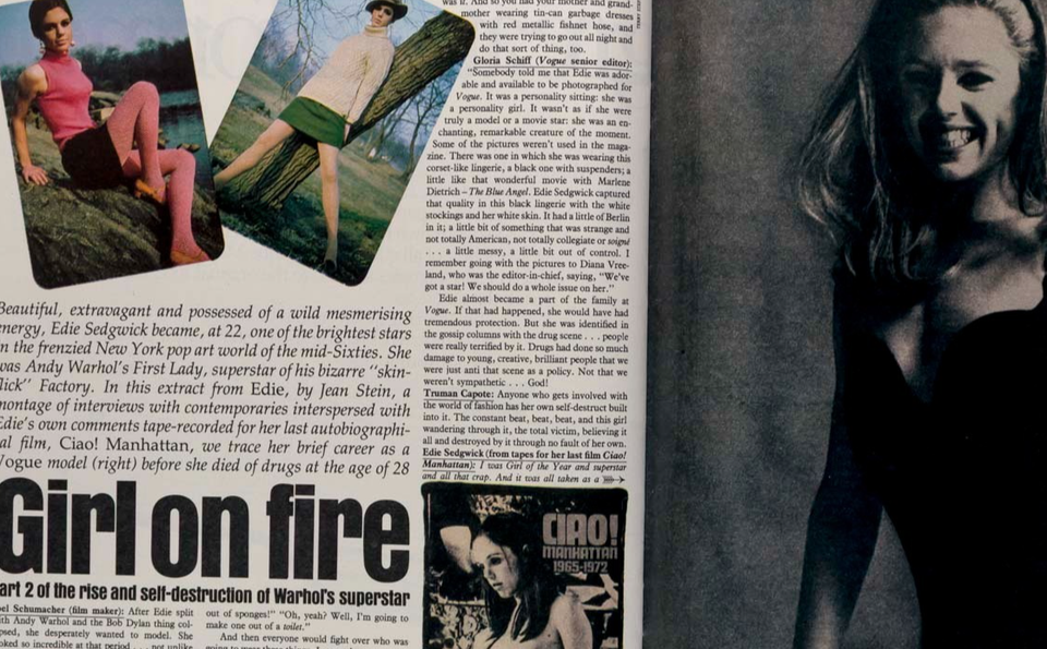 EDIE SEDGWICK pt 2 IMRAN KHAN Kojak SUNDAY TIMES October 24 1982 Mucha ...