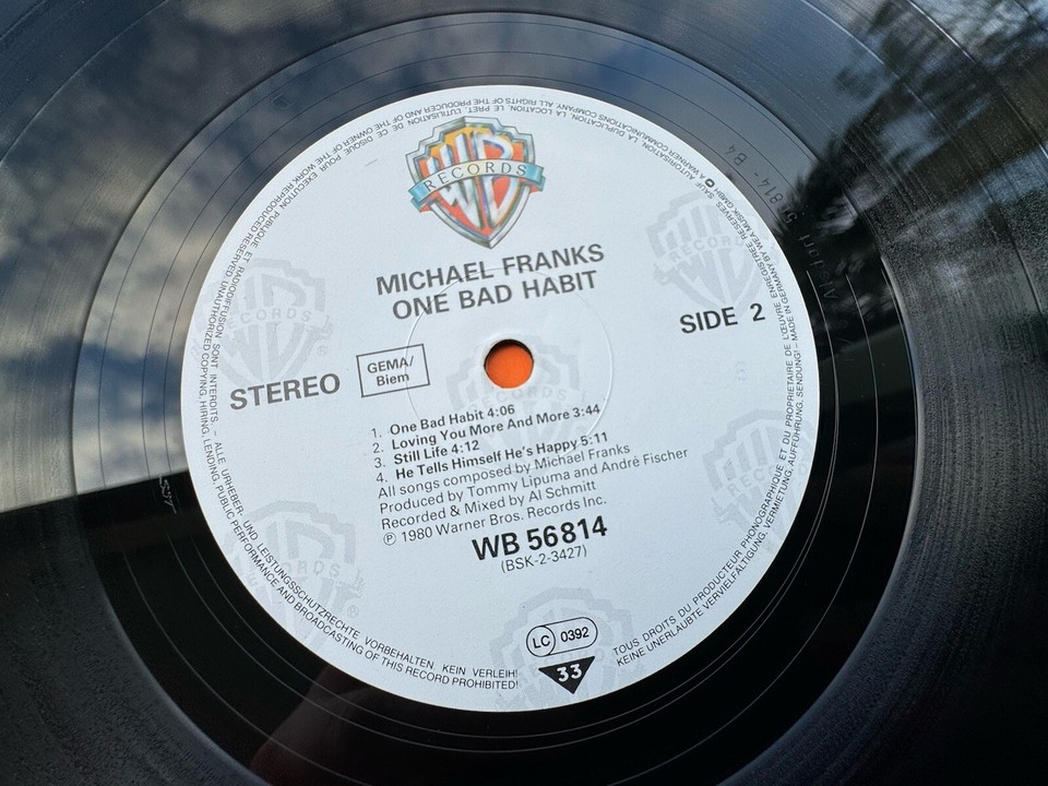 Michael Franks One Bad Habit LP 1980 Vinyl, Smooth Jazz, Jazz Funk ...