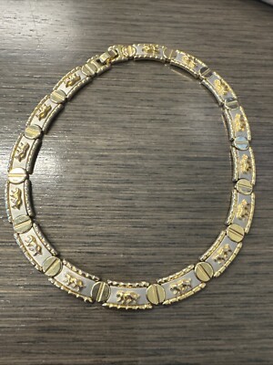 Vintage Two Tone Choker Collar Necklace Jaguar Statement Necklace | eBay