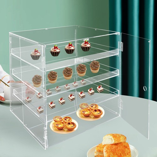 4-Tier Acrylic Bakery Display Case Countertop Donut Pastry Show Case ...
