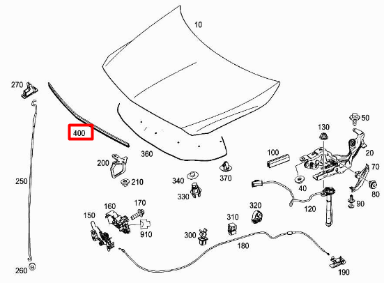 Mercedes-Benz a W176 Engine Hood Seal A2468870098 Genuine for sale ...