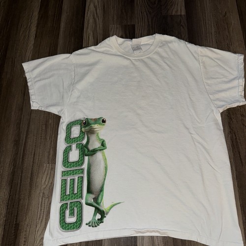 Vintage Fruit Of The Loom GEICO Insurance T-Shirt White Large 20x26 | eBay