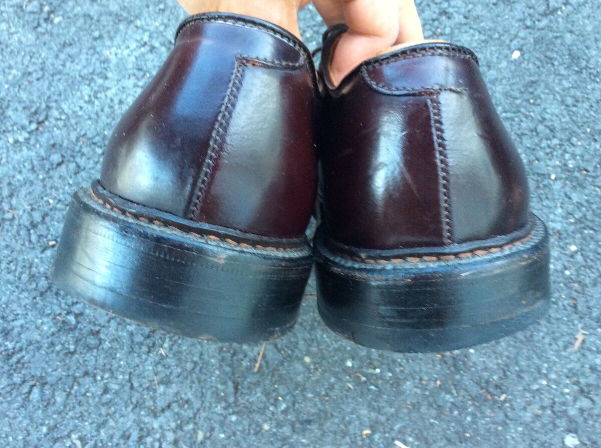 Men's Alden Shell Cordovan Plain Toe Blucher Vibram Sole 7 B Men's Alden Shell Cordovan Plain Toe Blucher Vibram Sole 7 B