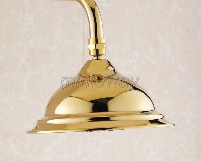 Bathroom 8" inch Round Gold Color Brass Bathroom Rain Shower Head ...