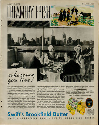 1932 Swift's Brookfield Butter Creamy Fresh Wherever You Live VTG Print ...