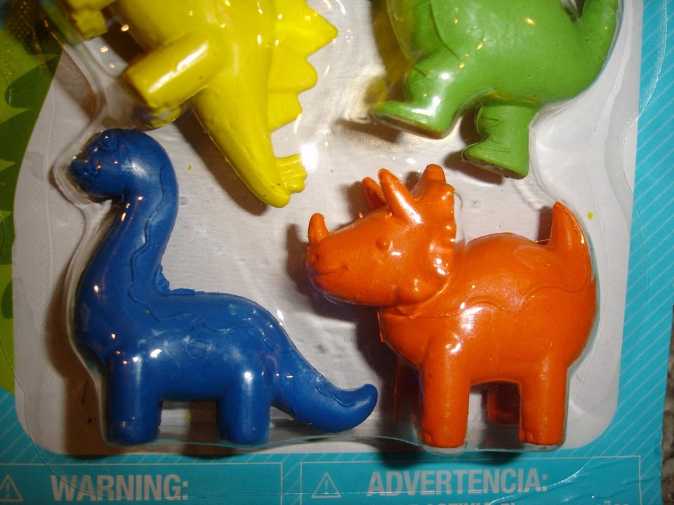 NEW set of 6 dinosaur crayons Party Favors Dino stegosaurus, t-rex ...