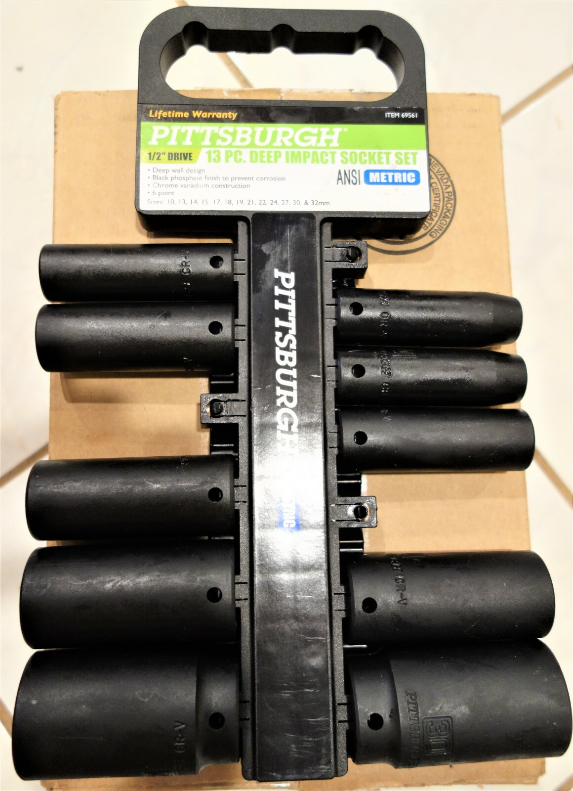 New Never Used Pittsburgh 10 Piece 1/2" Inch Drive Metric Deep Impact ...