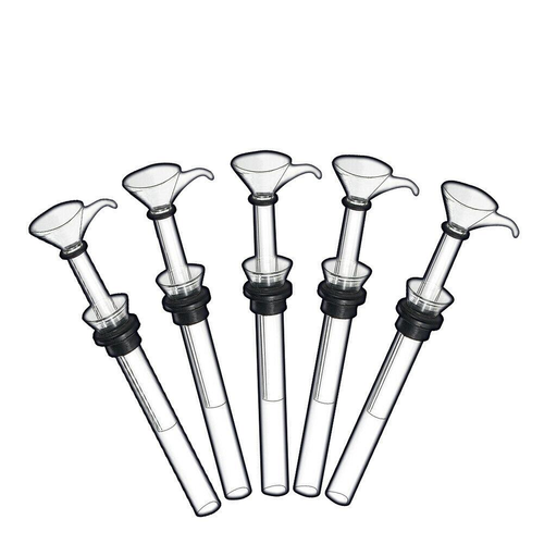 2pcs Hand Blown Glass Downstem Slider Set Bowl Funnel Stem with Black ...