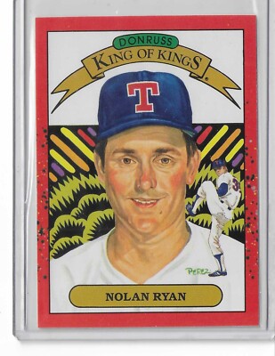 1990 Donruss Nolan Ryan King of Kings Rare Error Card, No Number On ...