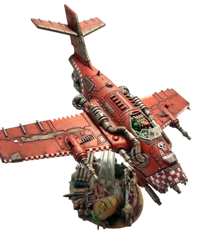 WARHAMMER 40K ORKS Dakkajet GREEN SKINS PLANE PAINTED AND CUSTOM BASED ...