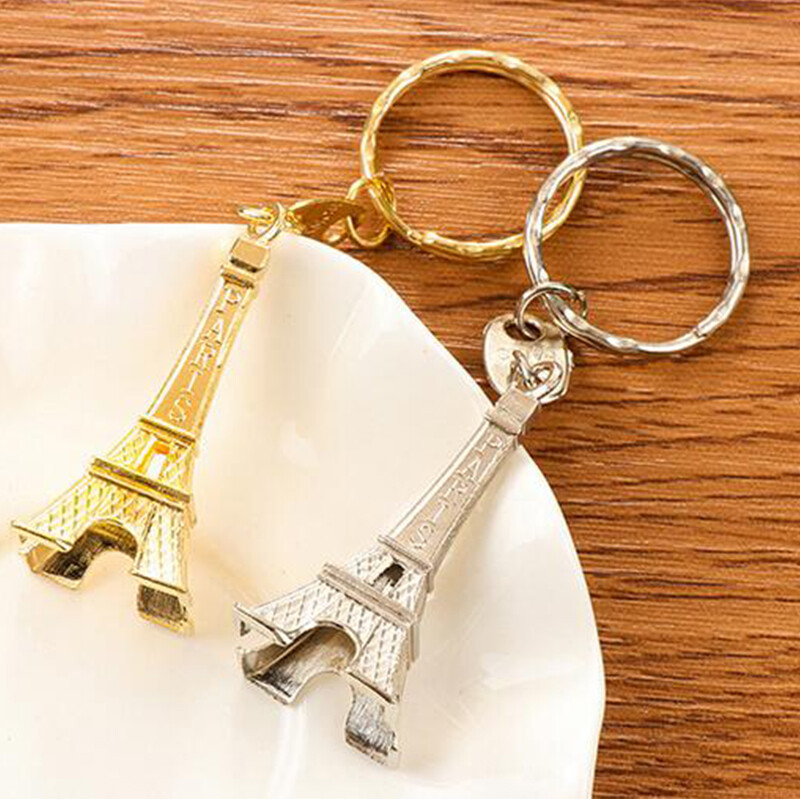 4pcs Paris Eiffel Tower Keychain Bag Purse Ornament Key Ring Keyfob ...