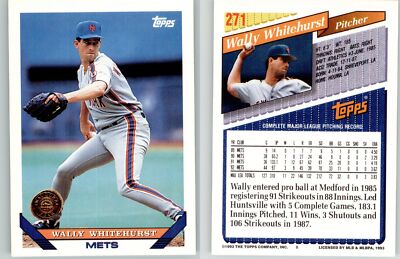 Wally Whitehurst 1993 Topps Inaugural Rockies Stamped #271 Mets | eBay