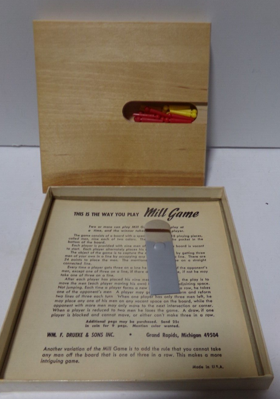 Mill Game 1960s Board Game Drueke & Sons 020923DMT | eBay