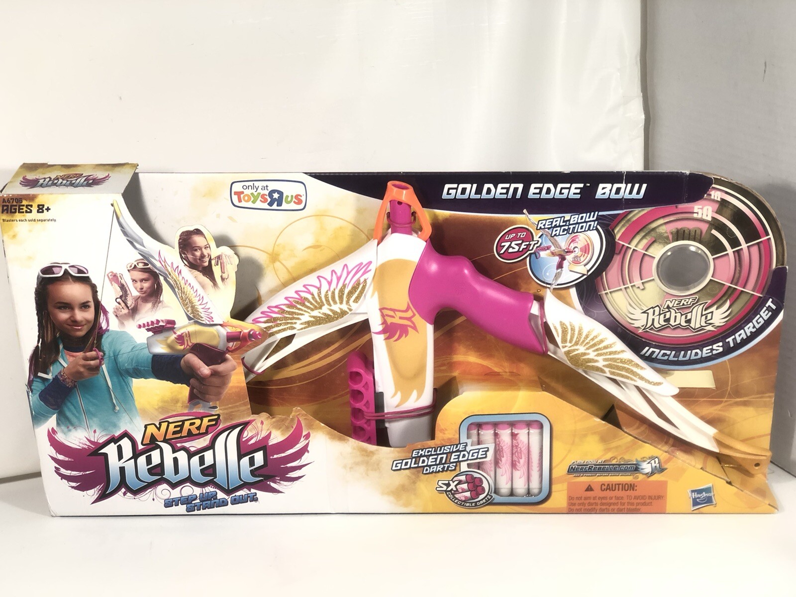 Nerf Rebelle Golden Edge Bow Dart Pink Gold Gun With Darts Toys R Us ...