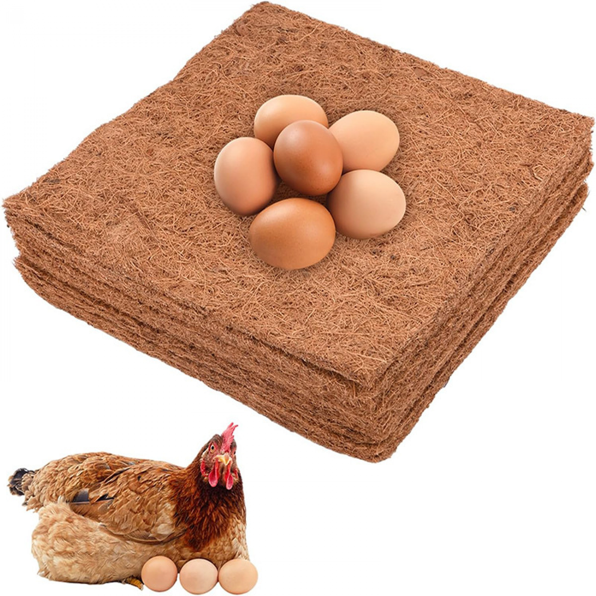 Hen Nesting Box Pads 10-Pack Chicken Nesting Pads - Natural Coconut ...