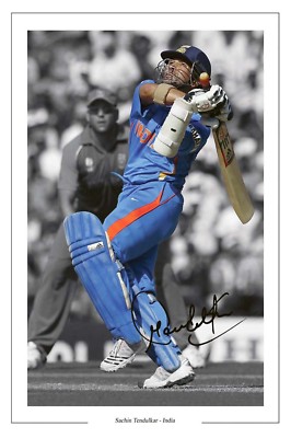 SACHIN TENDULKAR INDIA CRICKET SIGNED PHOTO PRINT | eBay