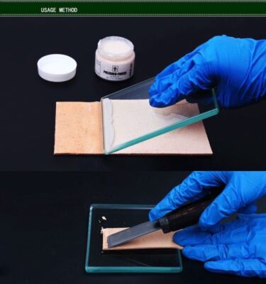 1pcs Leather Craft tempered/Toughened Glass Plate Smoothing Slicker ...