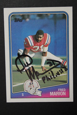Fred Marion New England Patriots Autographed 1988 Topps #188 Signed ...