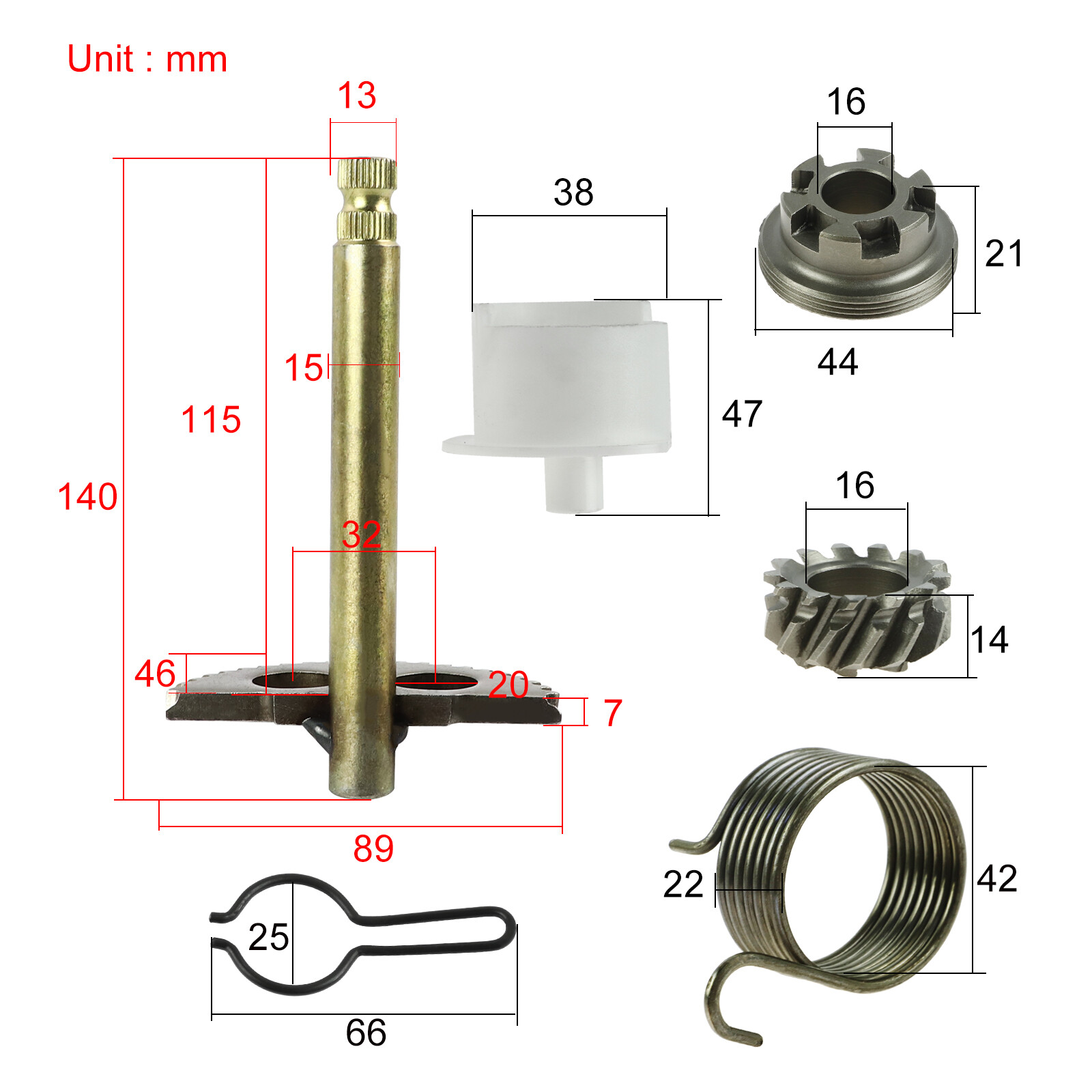 KICK START STARTER SPINDLE GEAR SPRING PEEWEE PY PW PINION FOR YAMAHA ...