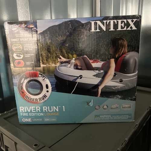 Intex River Run 1 Person Inflatable Durable Tube Floating Lounge - Red ...