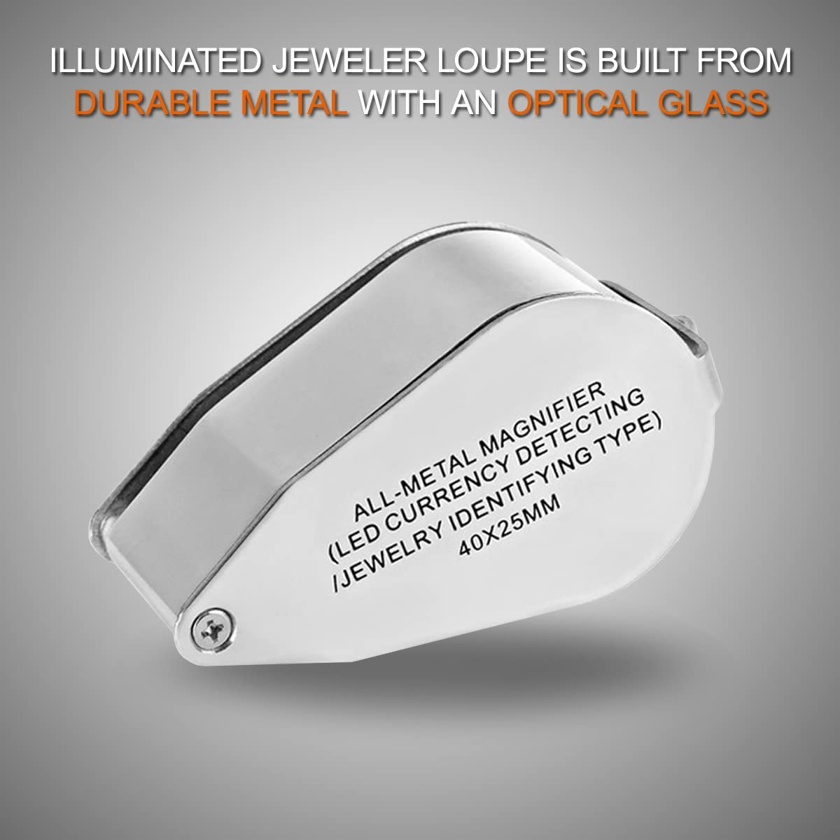Juwelier Lupe, 40X Vergrößerung Metall Faltlupe Mit LED UV Licht ...