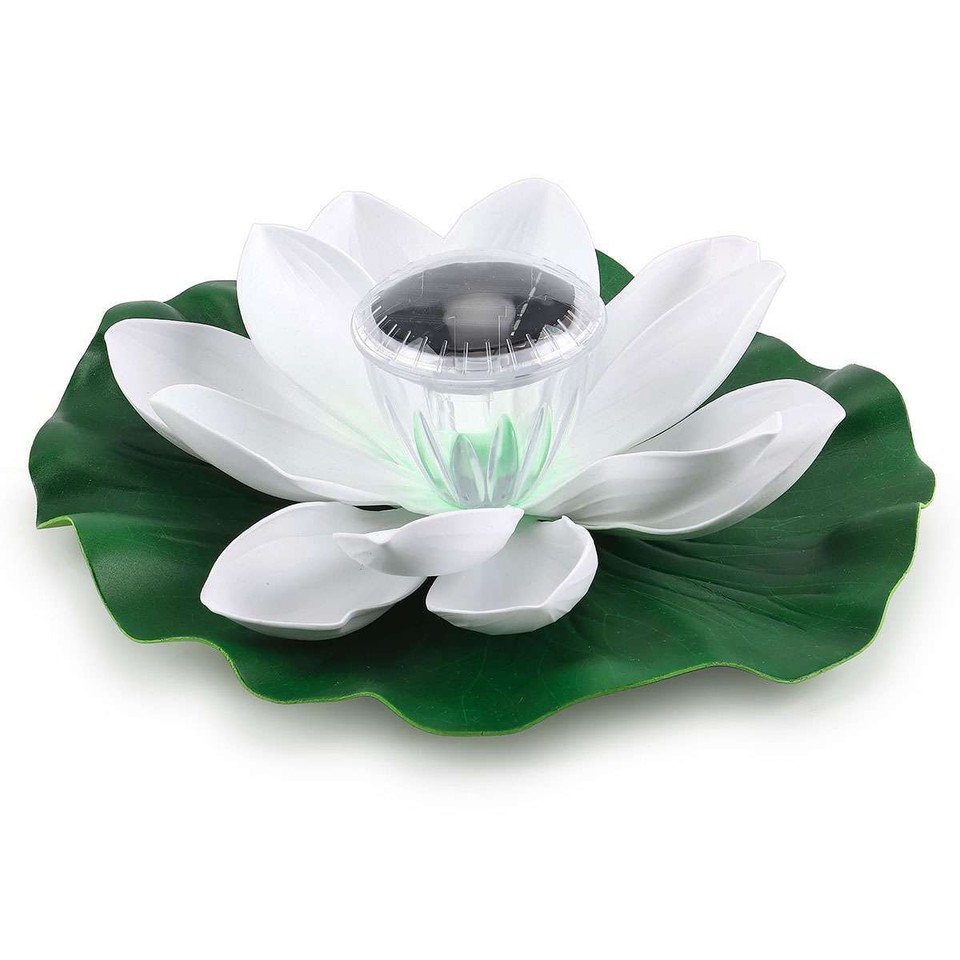 3D LED Solar Powered Flower Light Floating Fountain Pool Pond Lamp ...