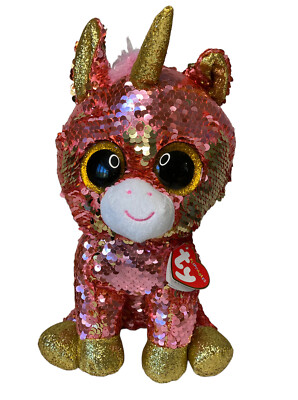 Ty FLIPPABLES SUNSET the Unicorn Sparkly Changing Sequins 11” Beanie ...
