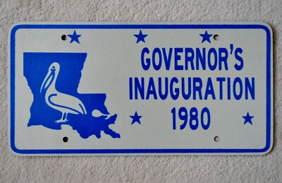 1980 Louisiana Governor Dave Treen's Inauguration License Plate +++ LA ...