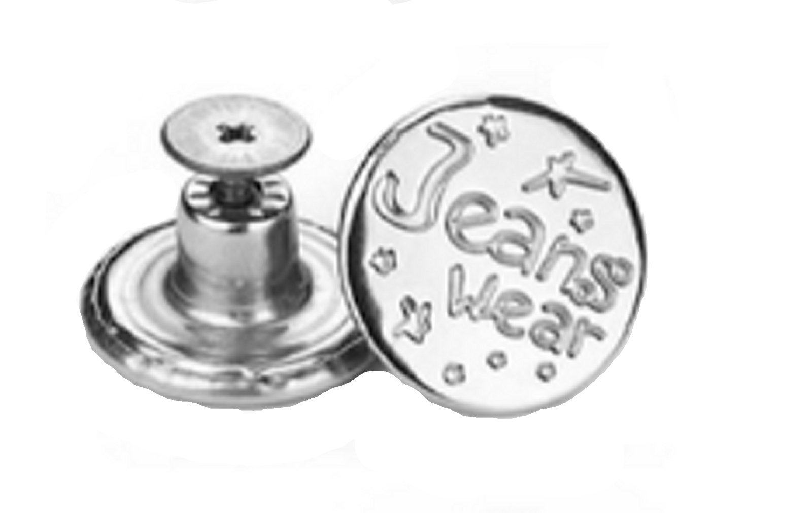 Screw together Jeans Tack Button, Stud Rivet NO-SEW 17mm Replacement ...