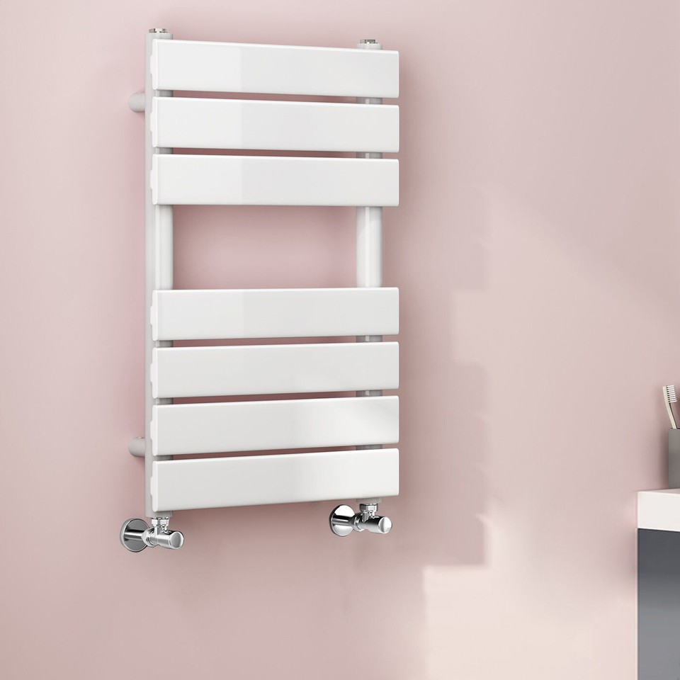White Designer Radiator Flat Panel Heated Towel Rail Bathroom Central ...