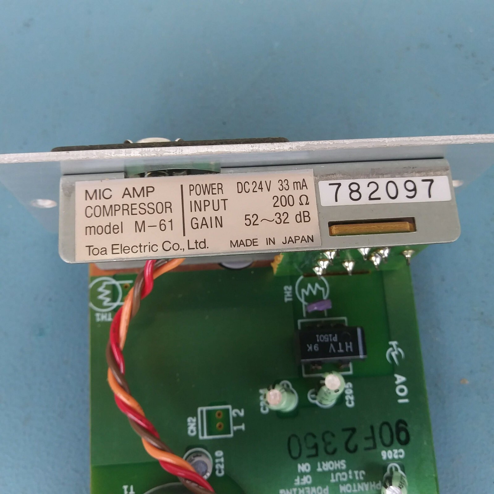 TOA Microphone Input Module With Compressor Model M-61 For 900 Series ...