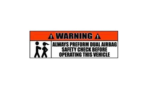 Warning Sign Stickers Always Perform Air Bag Checks Decal 2 PACK DC 049 ...