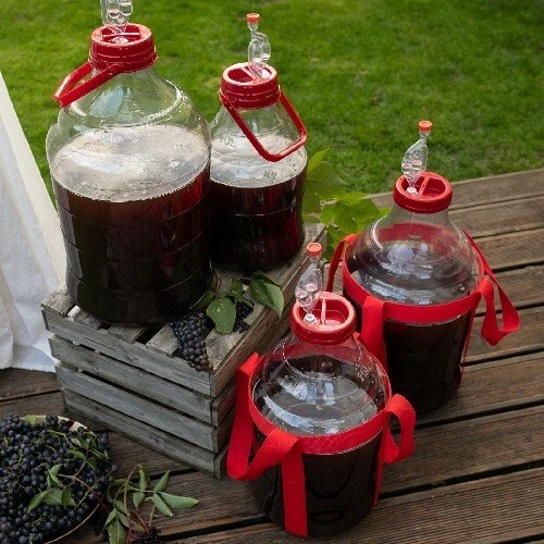 Plastic Jar Demijohn 10L with Handle for Wine Fermenting Storing Home ...