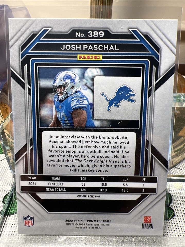 Josh Paschal Red White Blue Holo Rookie Card RC 2022 PRIZM Football ...